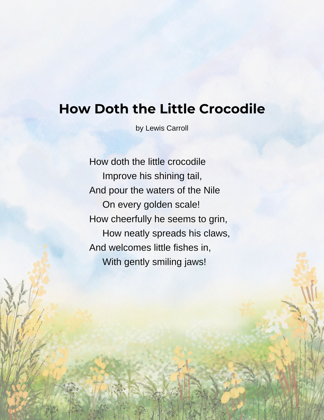 Recitation Printables – Living Bright Homeschool